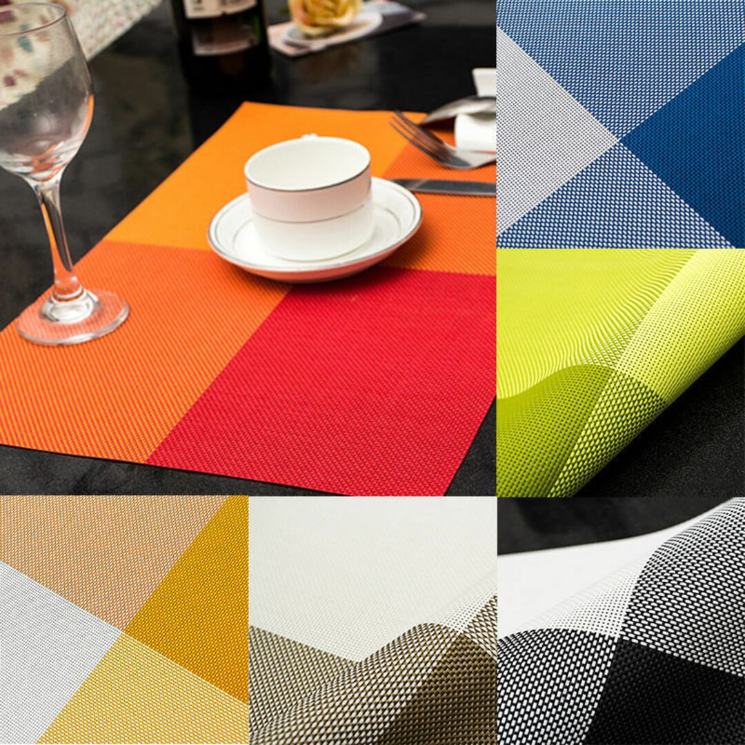 4x Kitchen Table Cup Bowl Placemat Rectangle Tableware Pad Mat - Etsy UK