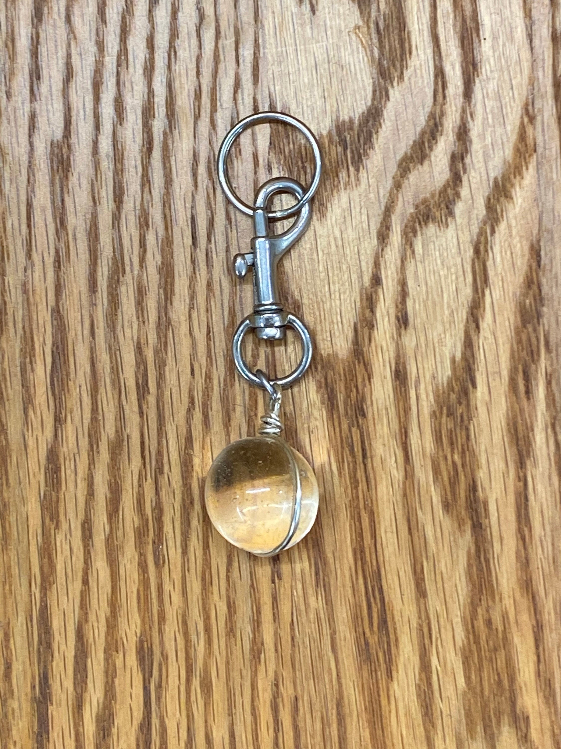 Clear marble key chain Handmade | Etsy