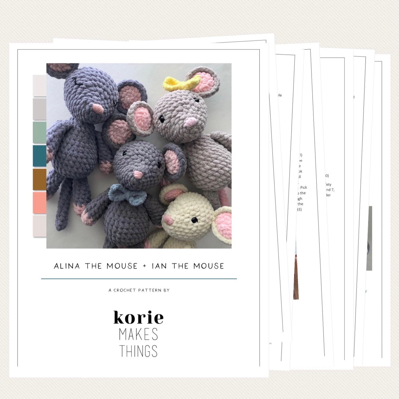 Alina the Mouse Ian the Mouse Crochet Mouse Pattern Mouse Plushie Mouse ...