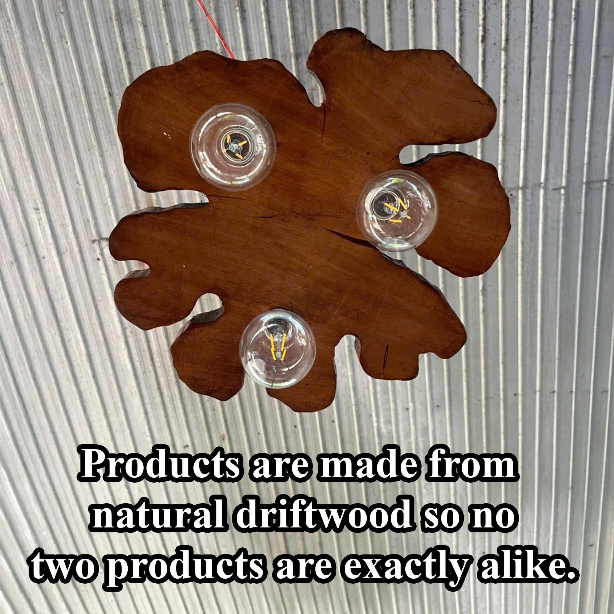 Live Edge Wood Slab Hanging Light Solid Wood Pendant Lamp Shade ...
