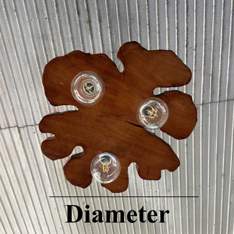 Live Edge Wood Slab Hanging Light Solid Wood Pendant Lamp Shade ...