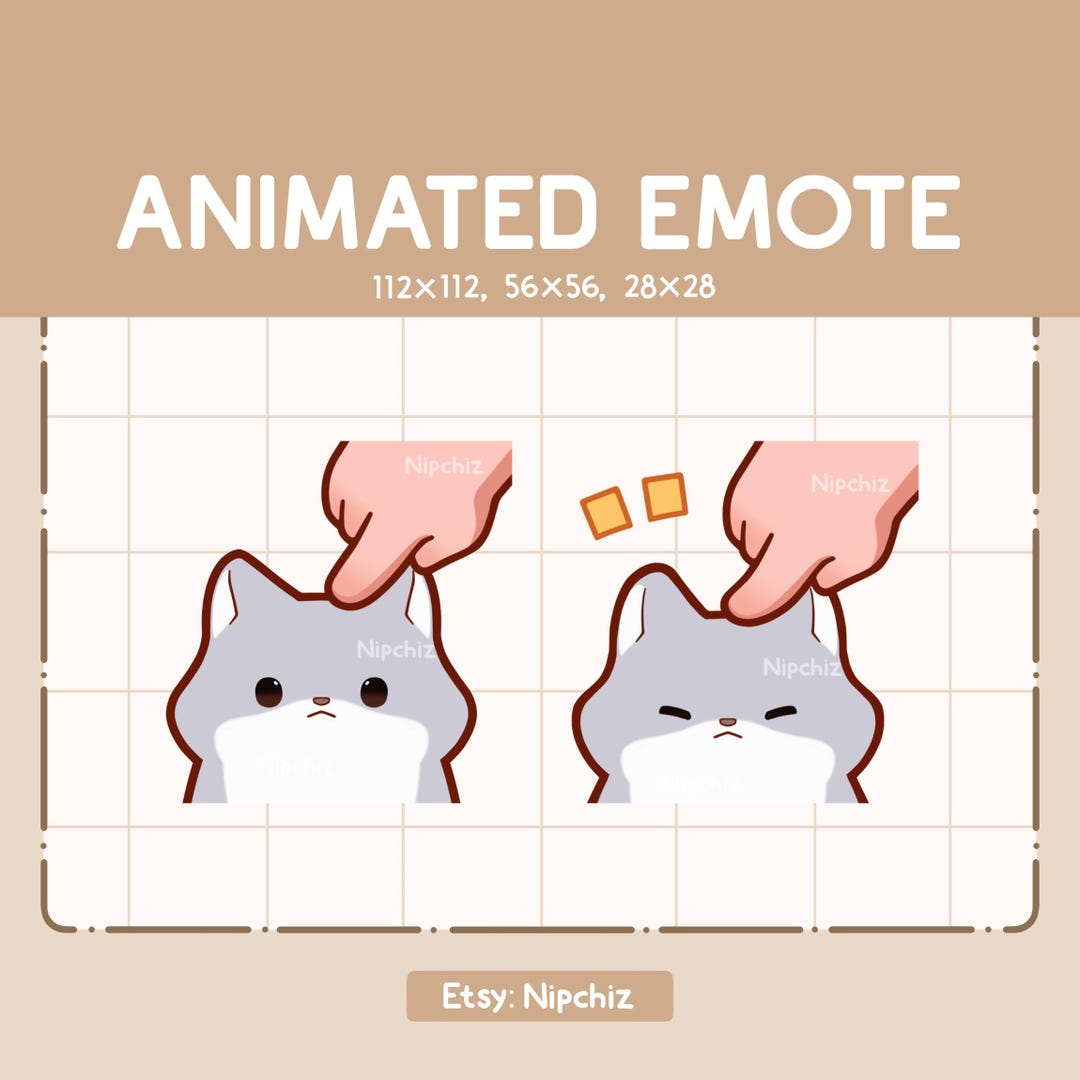 Animated Emote Wolf Getting Pressed on the Head - Kawaii Funny Emote ...