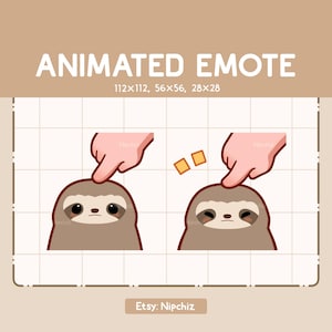 Animated Emote Sloth Getting Pressed on the Head / Chibi Funny Emote ...