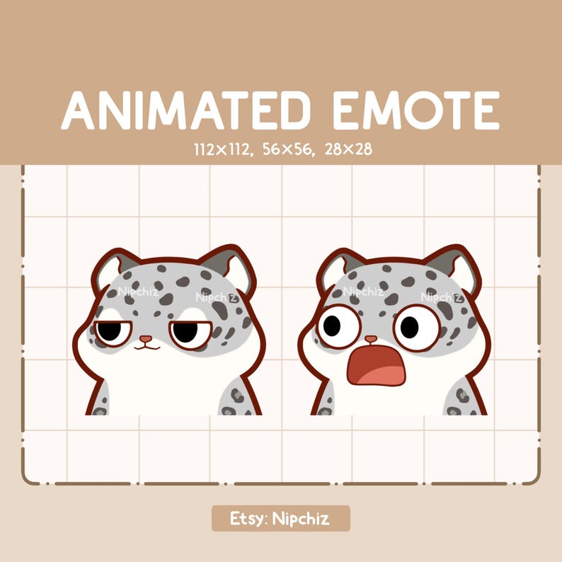 Animated Emote Chibi Snow Leopard is Suddenly Shocked / Ready to Use ...