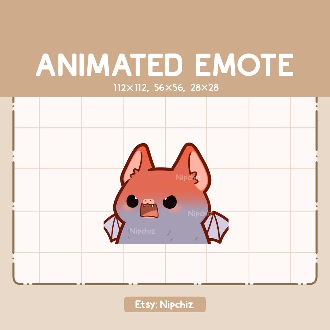 Animated Emote Angry Bat With a Red Face is Showing His Wrath - Kawaii ...