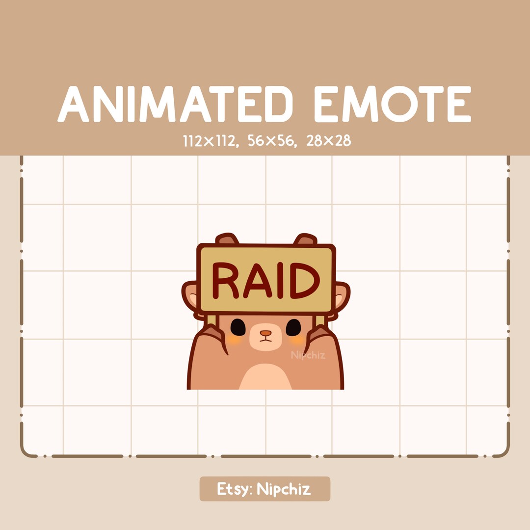 Animated Emote Cute Deer Holding Raid Wooden Sign/ Emote for Streamer ...