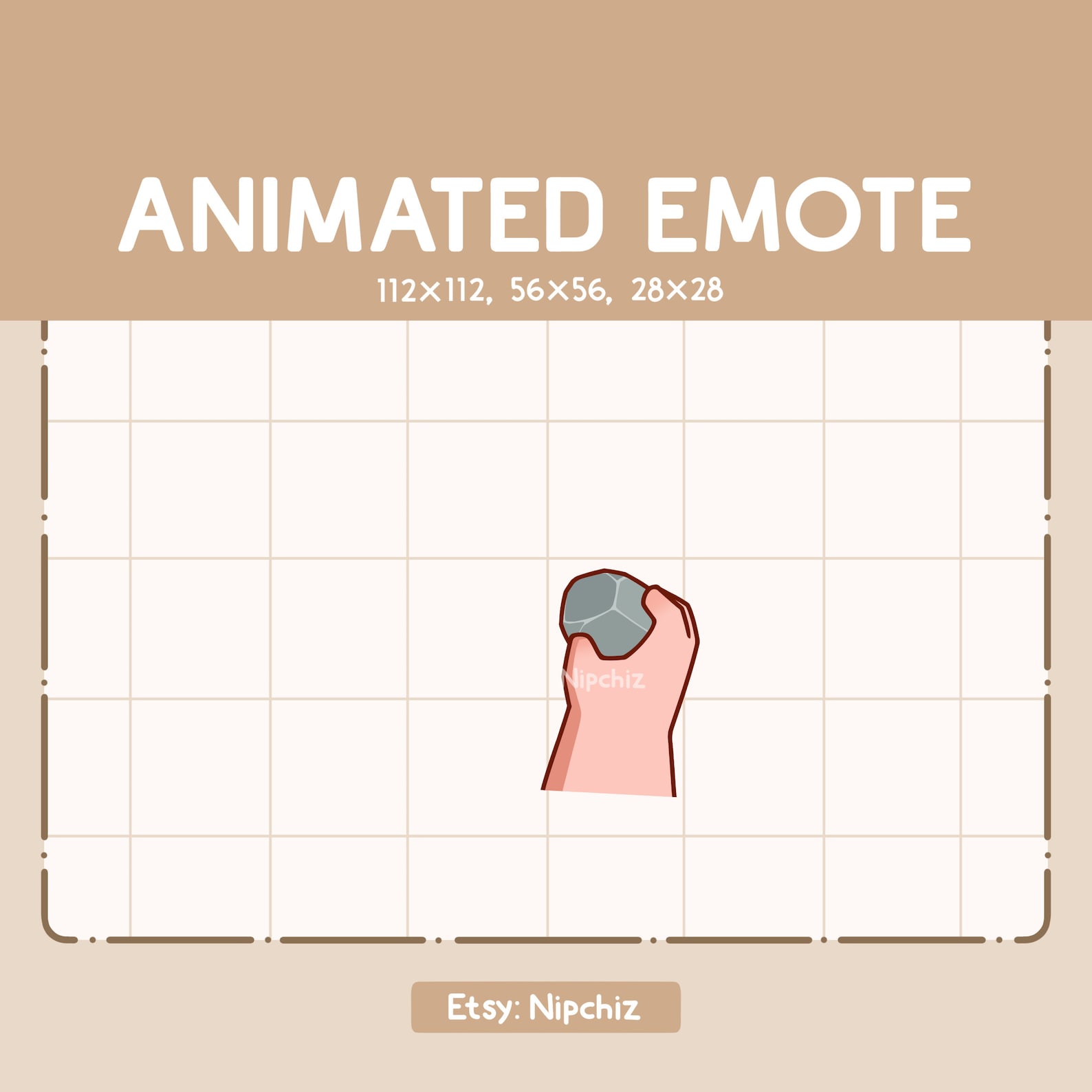 Animated Emote Someone Throwing a Stone / Kawaii Emote for Streaming ...