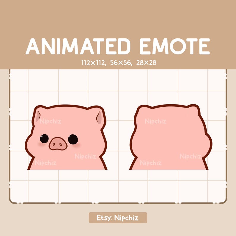Animated Emote Adorable Pig is Spinning in Circle - Joyful Chibi Emote ...