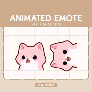 Animated Emote Cute Surprising Pink Cat is Appearing From All Angle ...