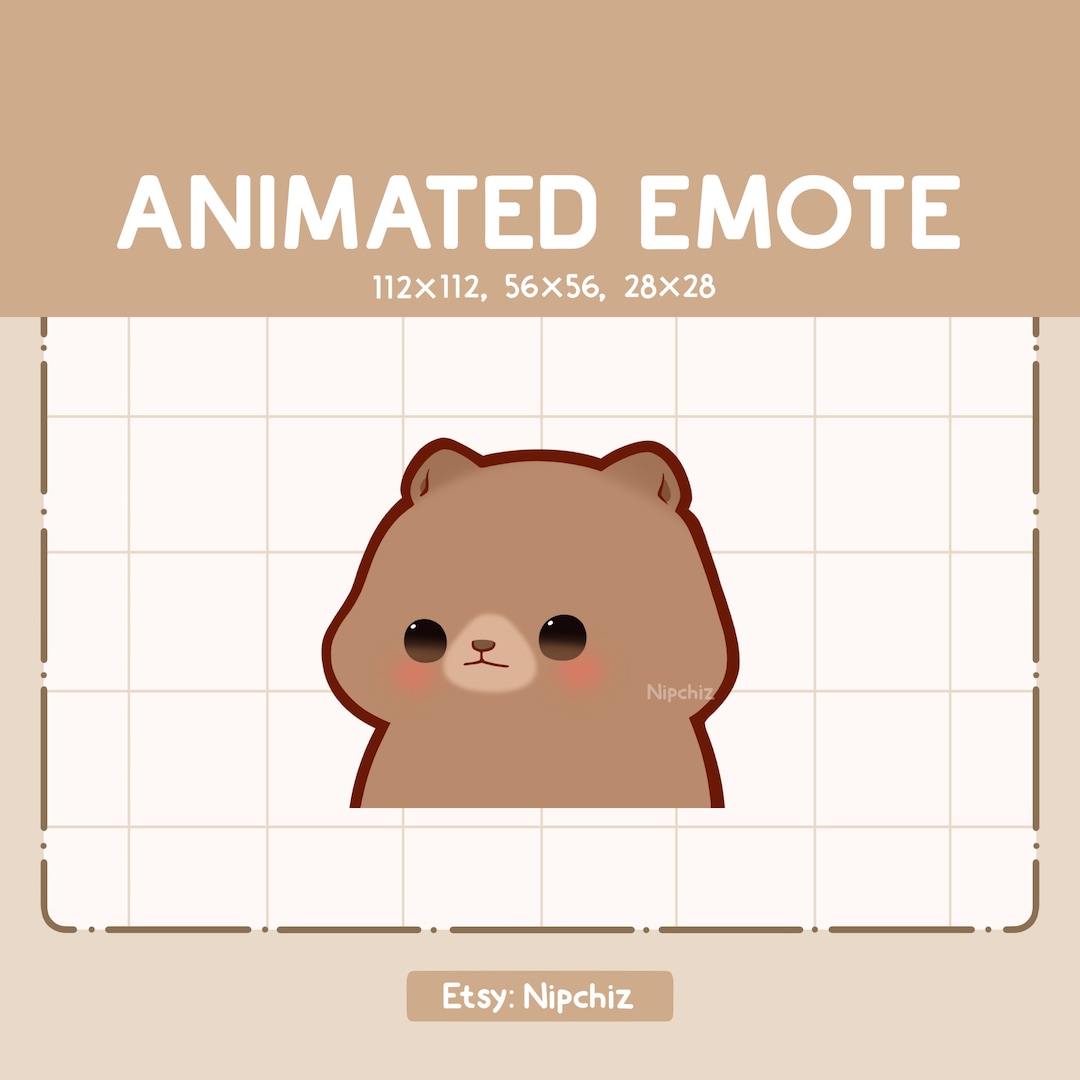 Animated Emote Cute Brizzly Bear / Shaking Head Emote / Emote for ...