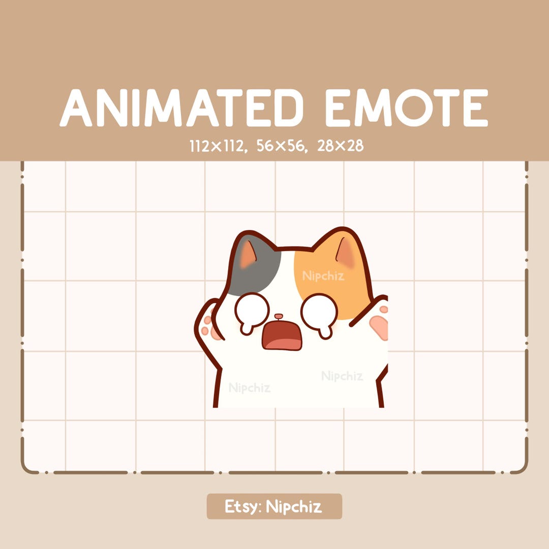 Animated Emote Cute Calico Cat is Running While Panicking / Kawaii Cute ...