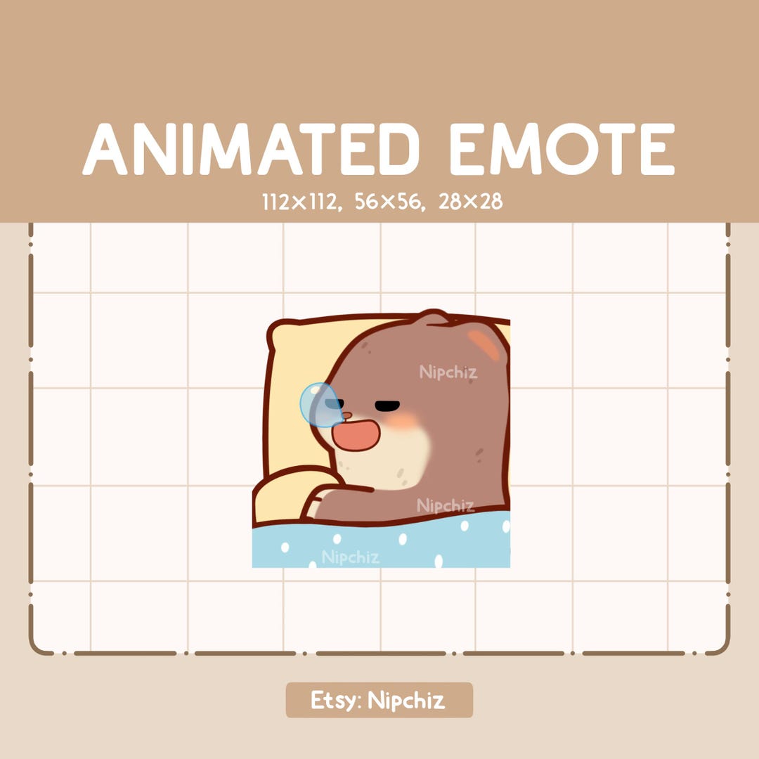 Animated Emote Chibi Stoat is Sleeping While Snoring / Cartoon Cute ...