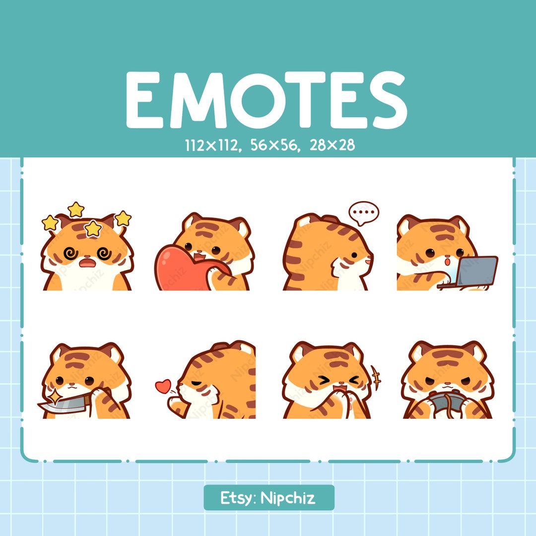 Tiger Bundle | Emotes for Streaming | 8 Cute Tiger Emotes | Kawaii ...