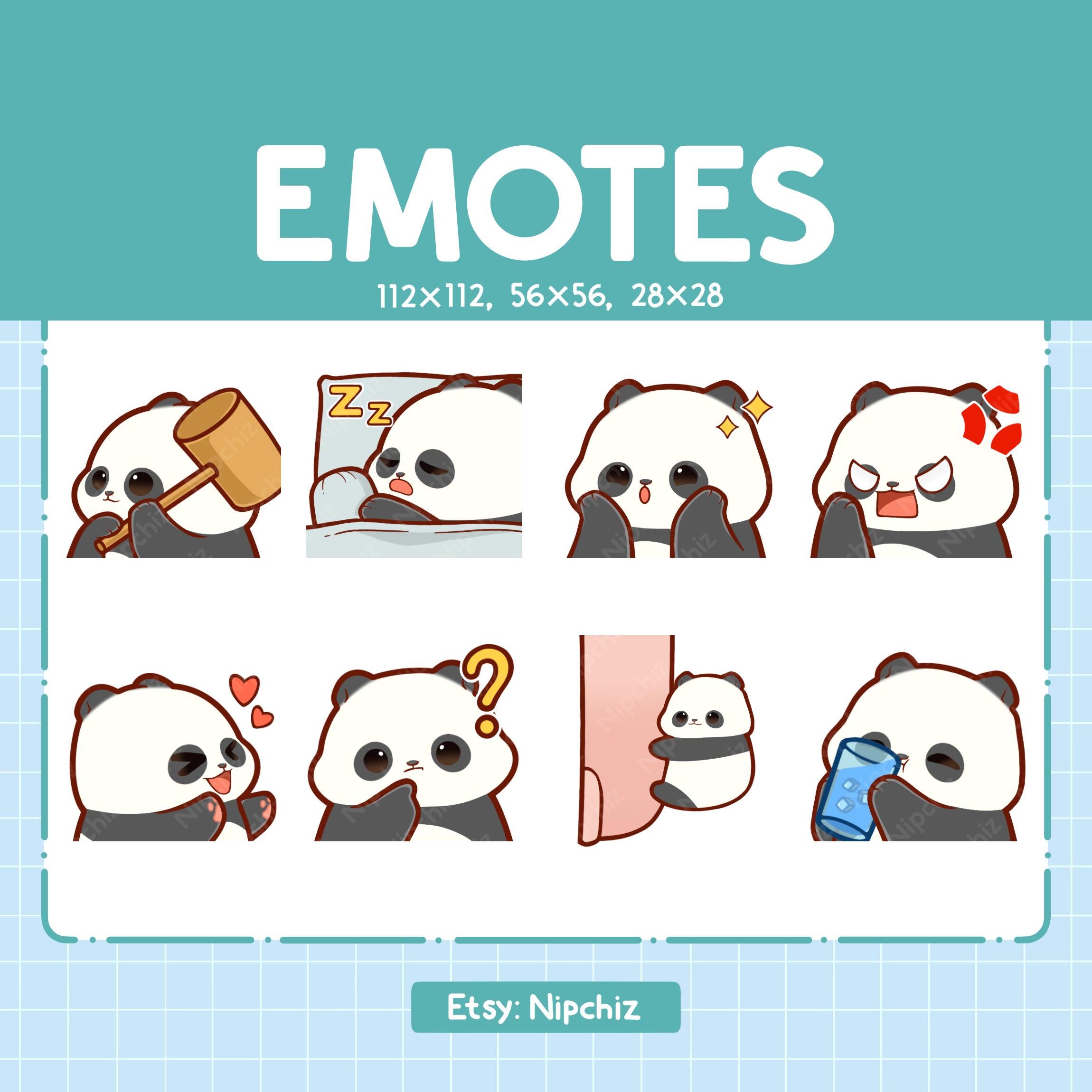 Panda Emotes for Streamer (8) - Kawaii Cute Panda - Emoji Pack for ...