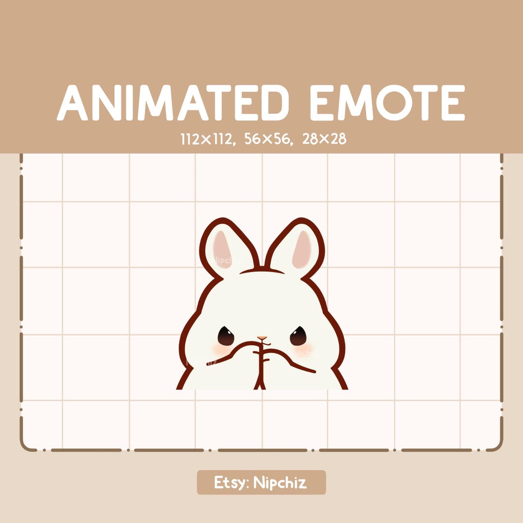 Animated Emote Rabbit Has a Plan With Scheming Face / Adorable Cartoon ...