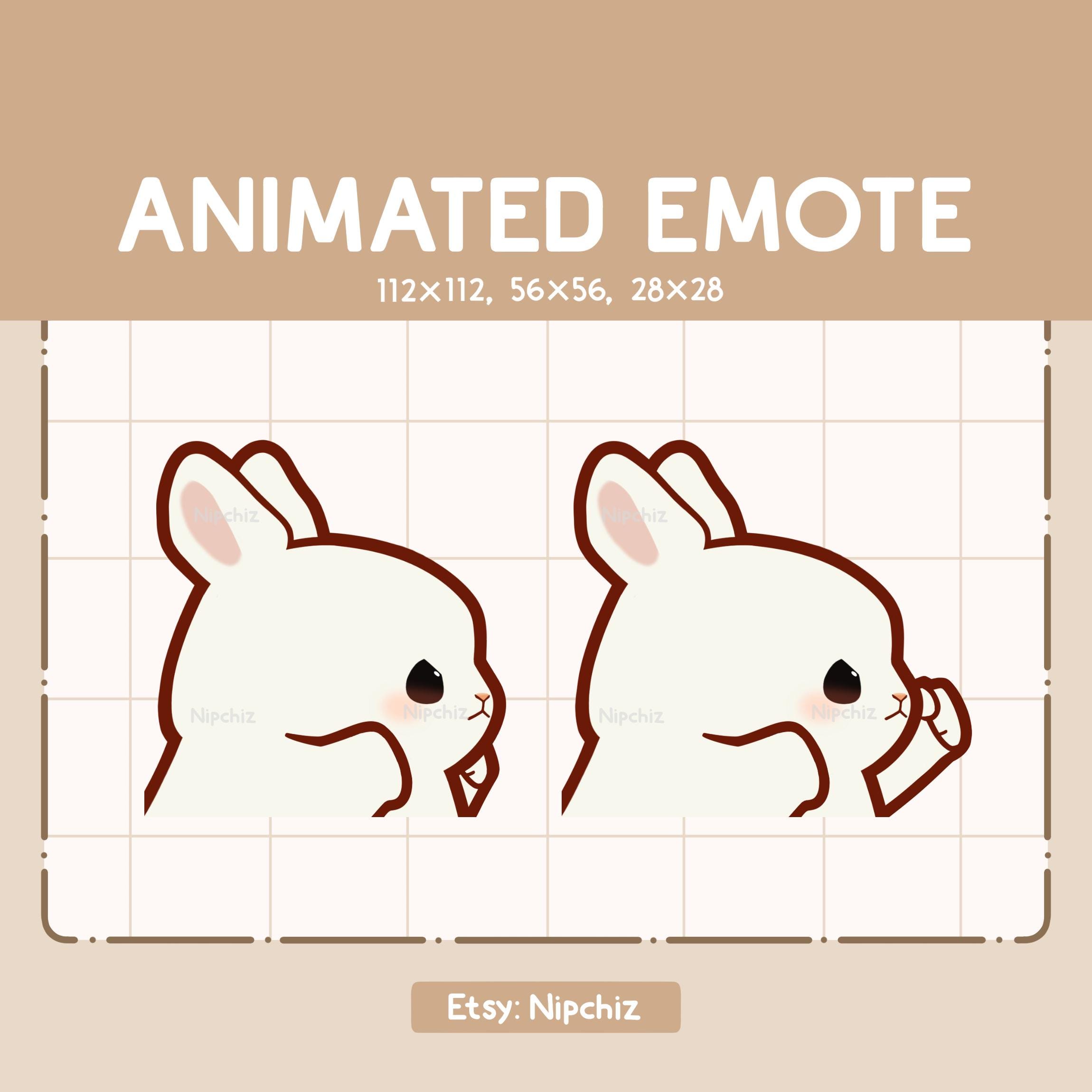 Animated Cute Rabbit Punching Fast Emote / Cartoon Kawaii Emote / Ready ...