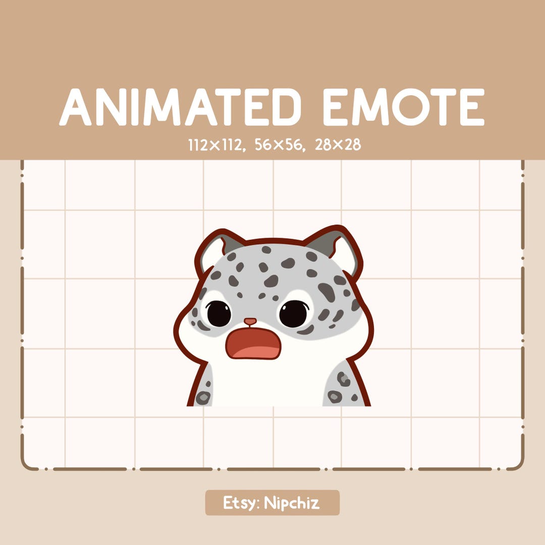 Animated Emote Chibi Snow Leopard is Talking / Ready to Use / Cute ...
