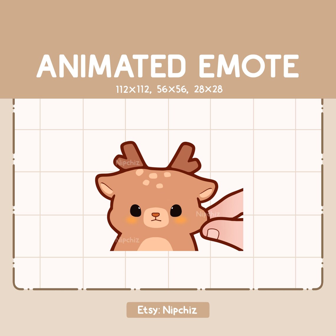 Animated Emote Cute and Adorable Deer Getting Pinched in the Cheek ...