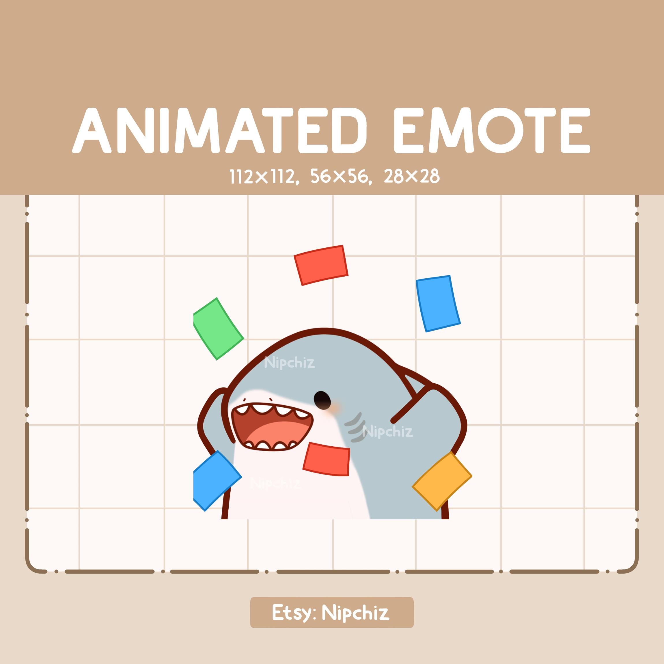 Animated Emote Cheerful Hype Shark Celebrating - Funny Cartoon Emote ...