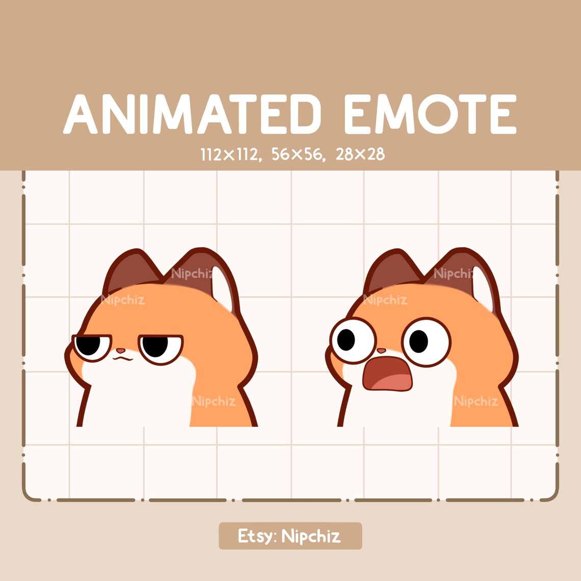 Animated Emote Chibi Fox is Suddenly Shocked / Cartoon Chibi Emote ...