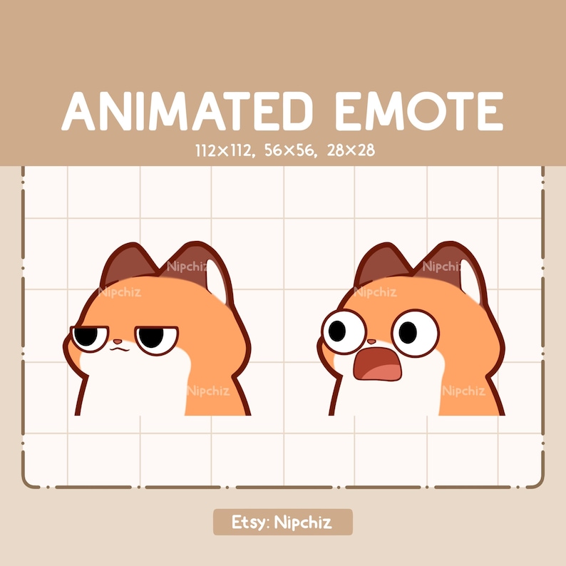 Animated Emote Chibi Fox is Suddenly Shocked / Cartoon Chibi Emote ...