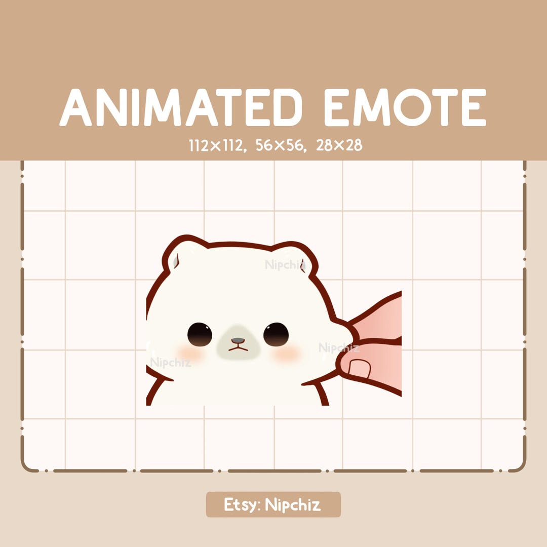 Animated Emote Kawaii Polar Bear Getting Pinched in the Cheek / Cute ...