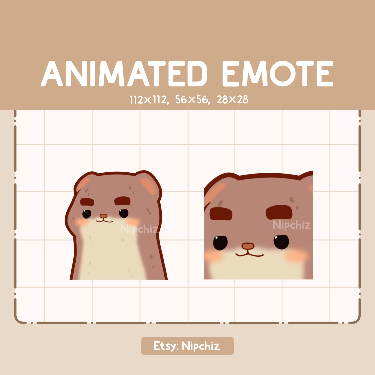 Animated Emote Cute Stoat Lifting His Thick Fabulous Eyebrows / Chibi ...