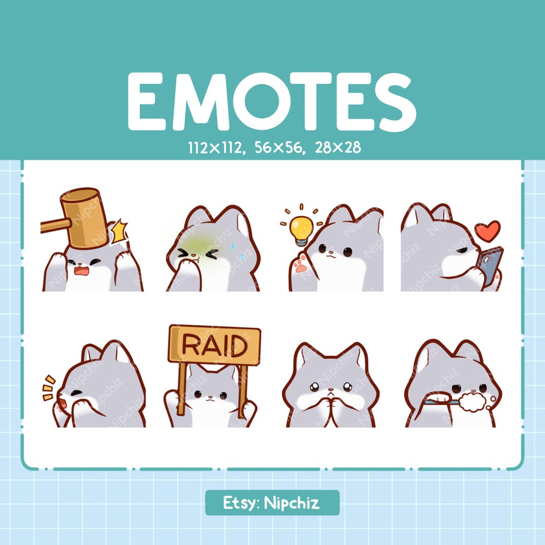 Wolf Bundle | Emotes for Streaming | 8 Cute Wolf Emotes | Kawaii Emotes ...