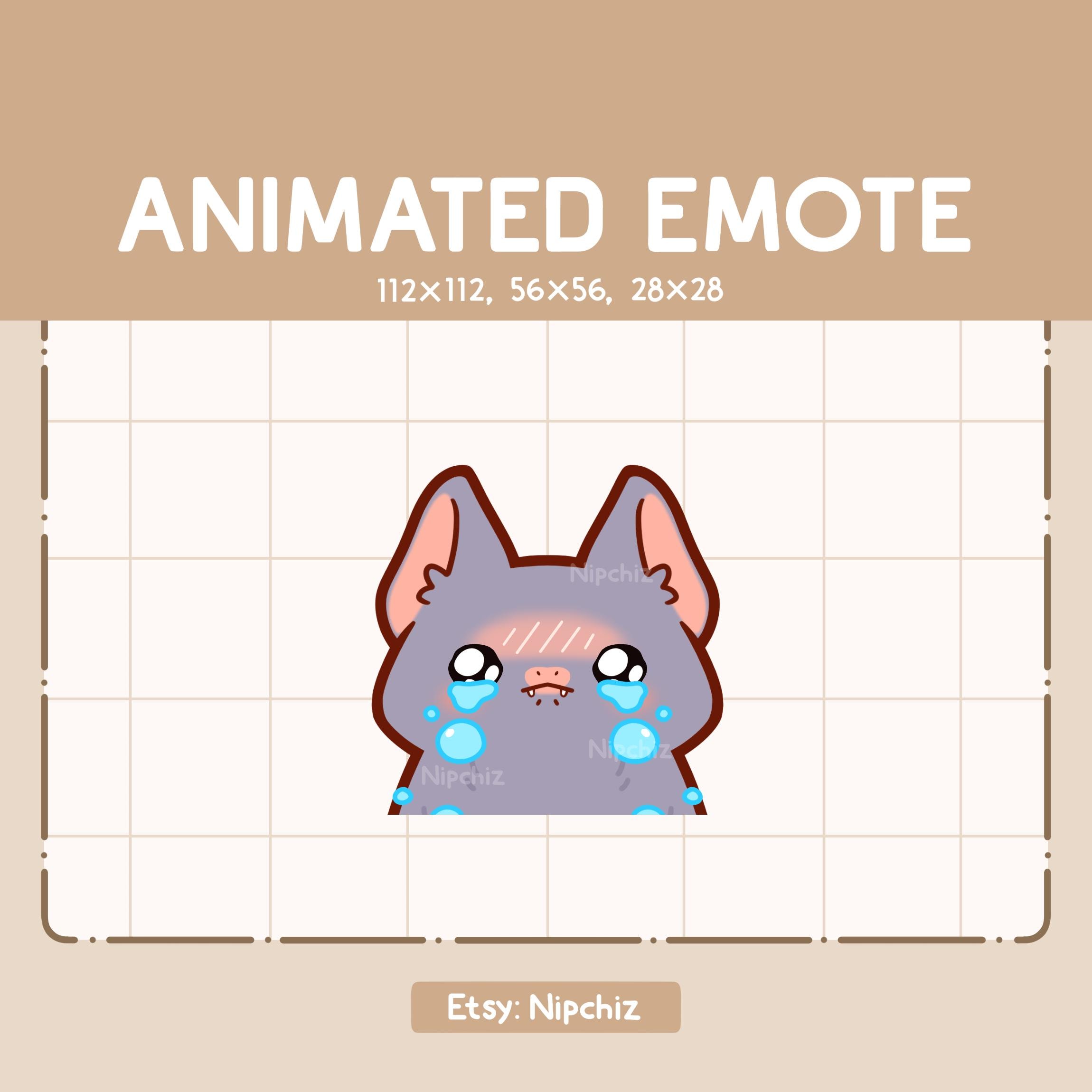 Animated Emote Sad Bat With Teary Eyes is Crying - Cute Cartoon Emote ...