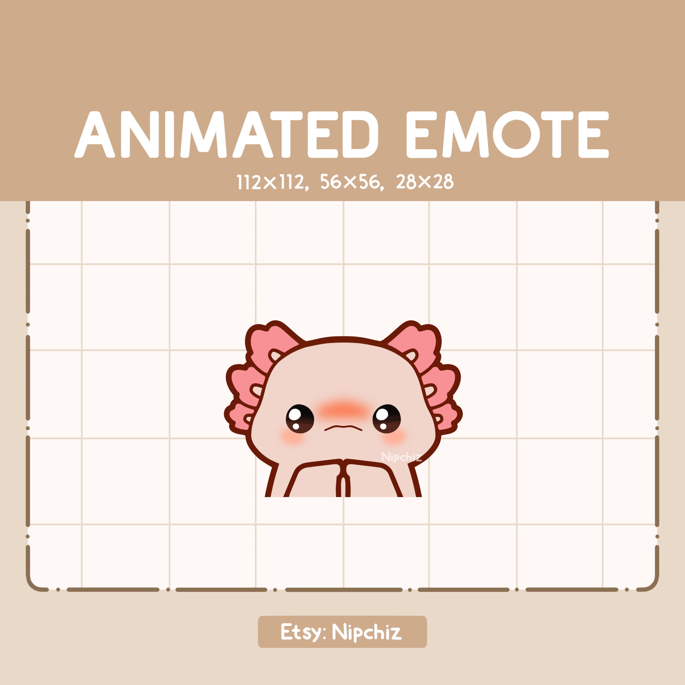 Animated Adorable and Cute Axolotl Shy and Begging Emote/ Emote for ...