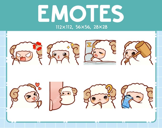 ANIMATED Sheep Emote Bundle for Twitch | Youtube Emotes | Discord ...