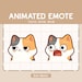 Animated Emote Chibi Calico Cat is Suddenly Shocked / Kawaii Cartoon ...