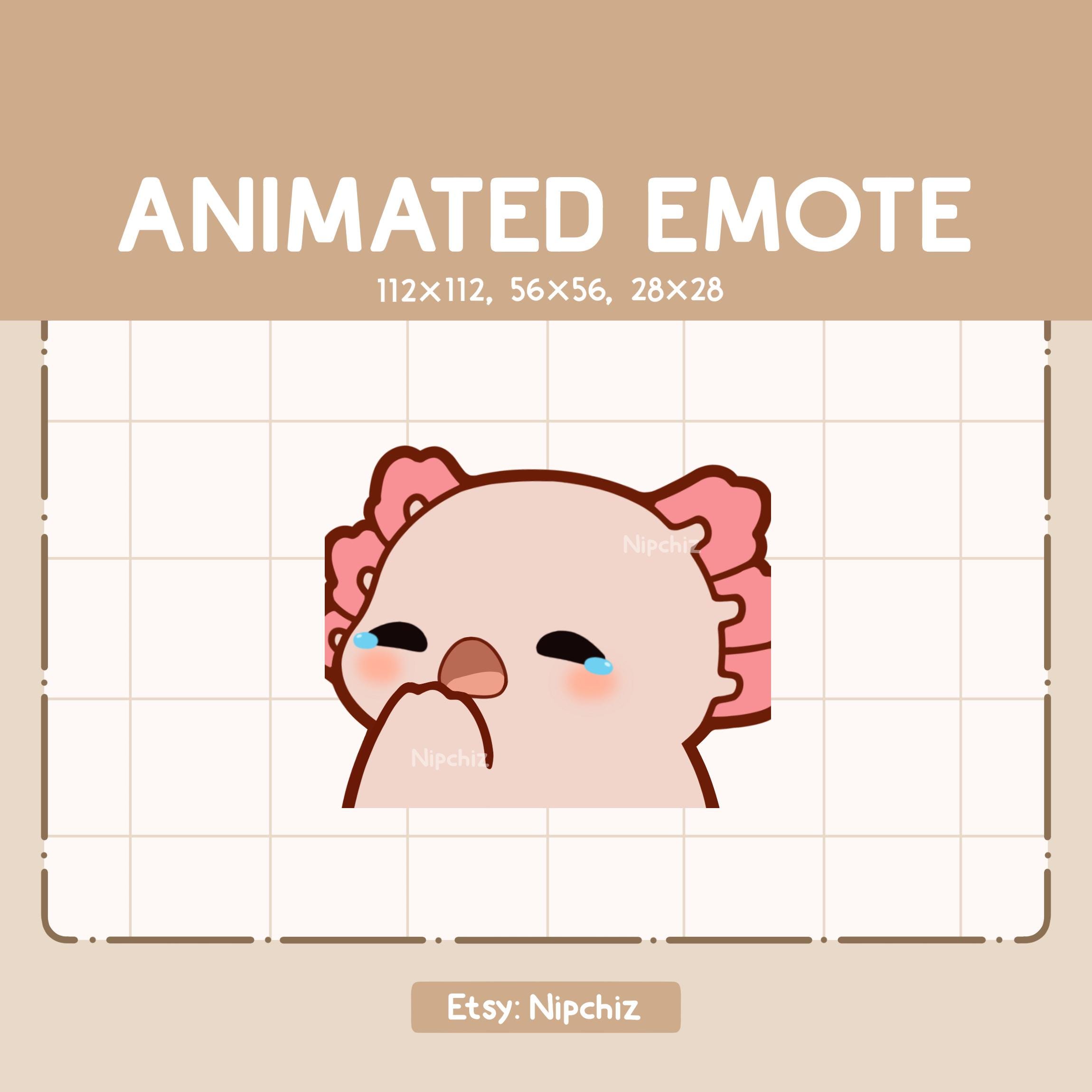 Animated Emote Cute Bored Axolotl is Yawning / Kawaii Cartoon Emote ...