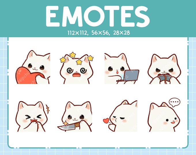 Bee Emotes / 8 Cute Bee Bundle / Emotes for Streamer Kawaii Emoji Pack ...