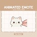 Animated Emote Cute and Adorable White Cat Getting Pinched in the Cheek ...