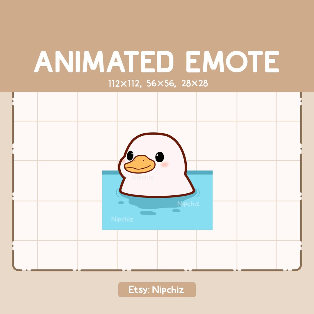 Animated Emote Adorable Duck Spinning on Water / Adorable Kawaii Emote ...