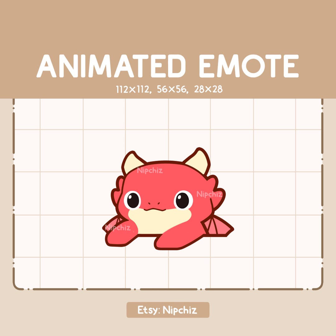 Animated Emote Red Dragon Slapping a Table - Kawaii Funny Emote ...