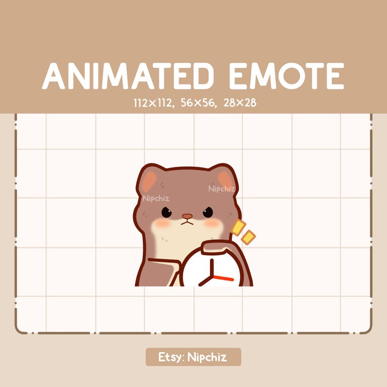 Animated Emote Angry Stoat Time is up / Adorable Cartoon Emote / Ready ...