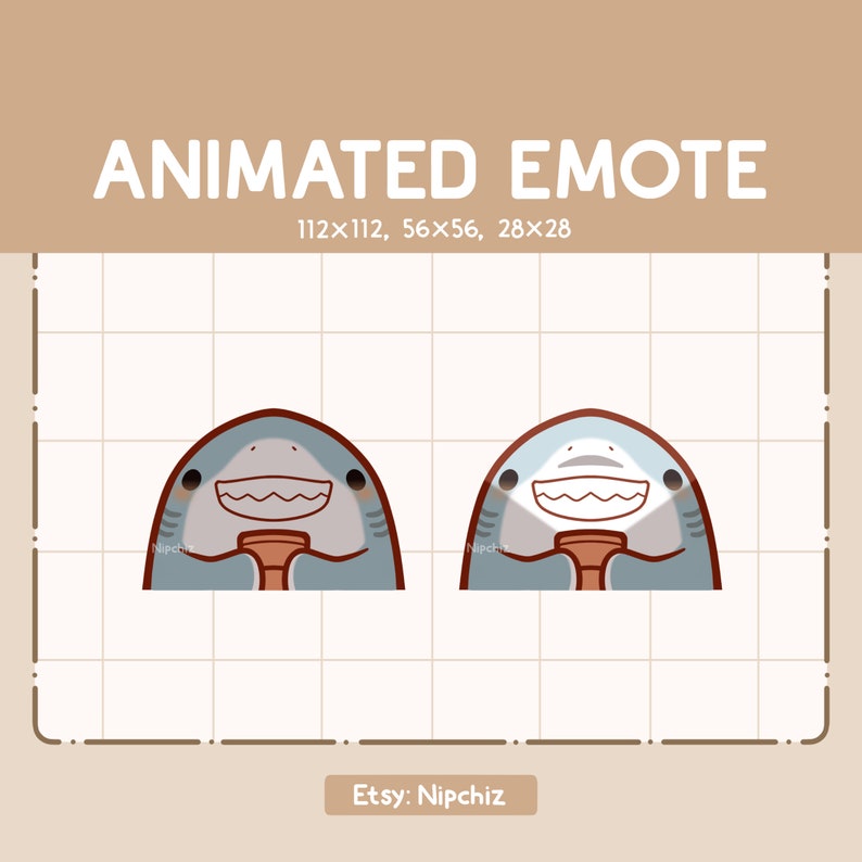 Animated Emote Cute Shark Flashlight Face / Scary Face Emote / Emote ...