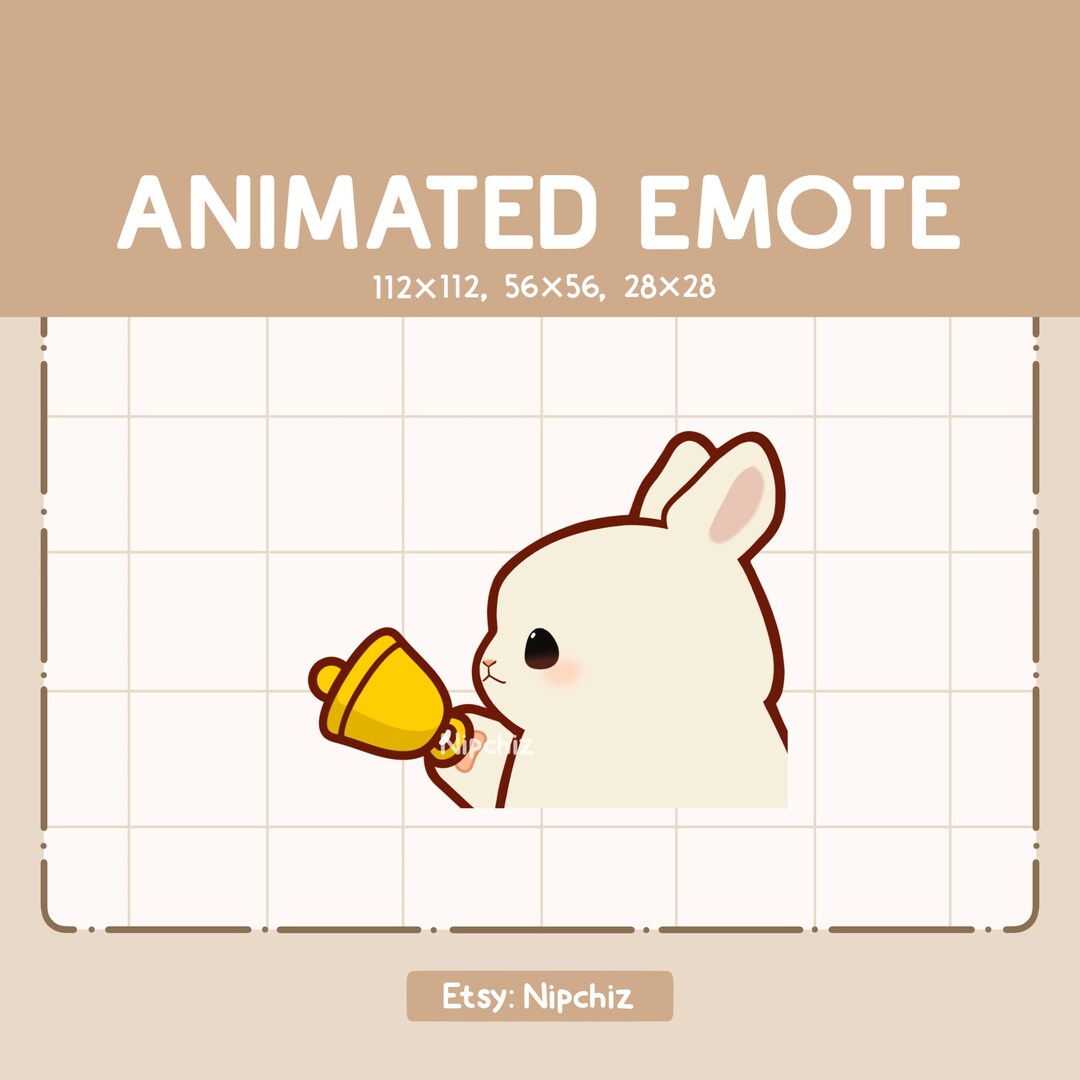 Animated Emote Cute Rabbit is Trying to Get the Attention by Ringing a ...