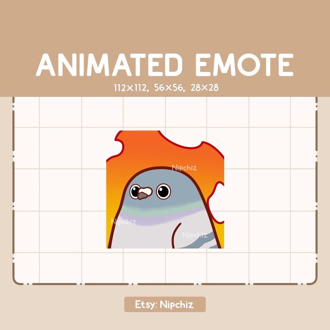 Animated Emote Chibi Relaxed and Calm Pigeon - Cute Funny Emote - Ready ...