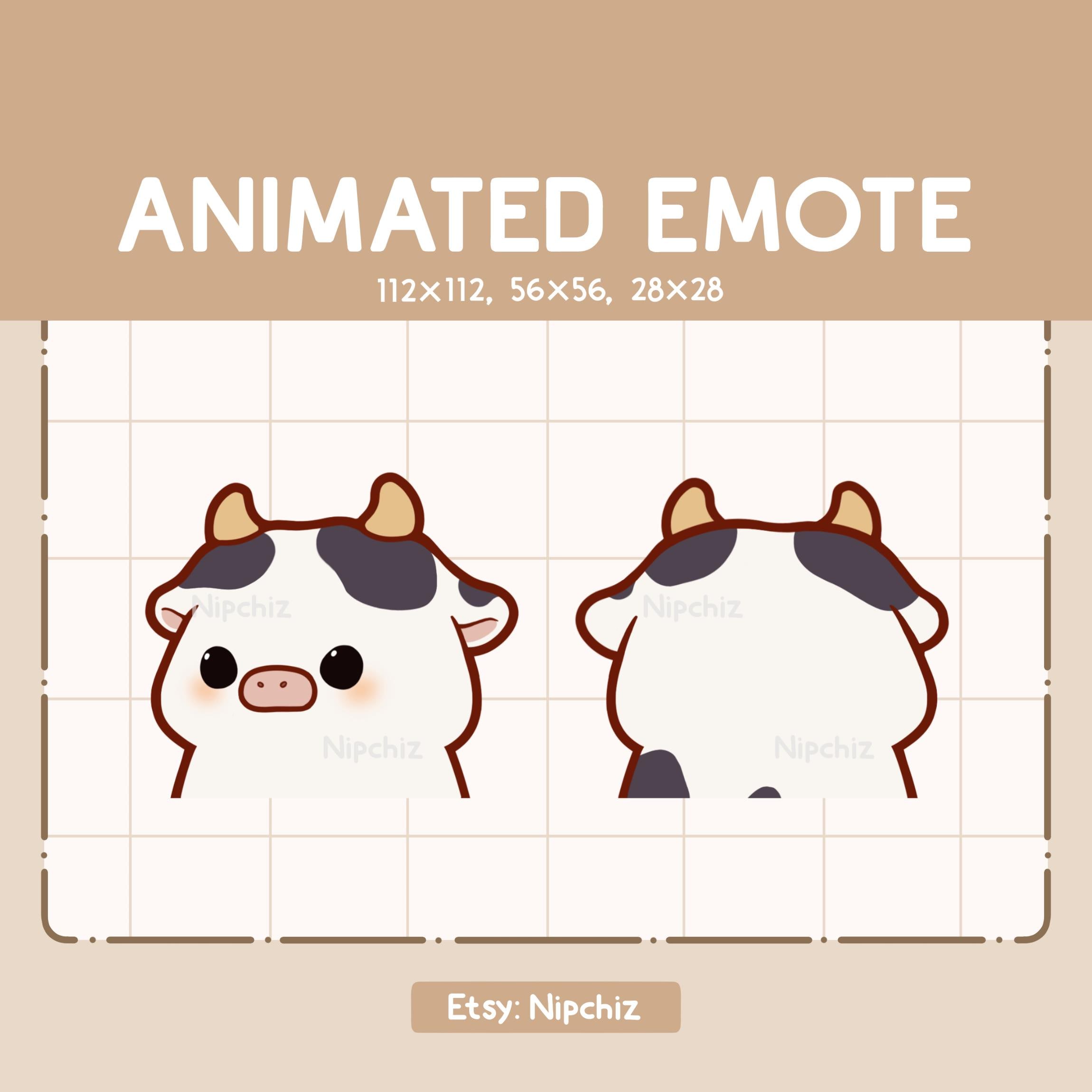 Animated Emote Adorable Cow is Spinning in Circle / Kawaii Cartoon ...
