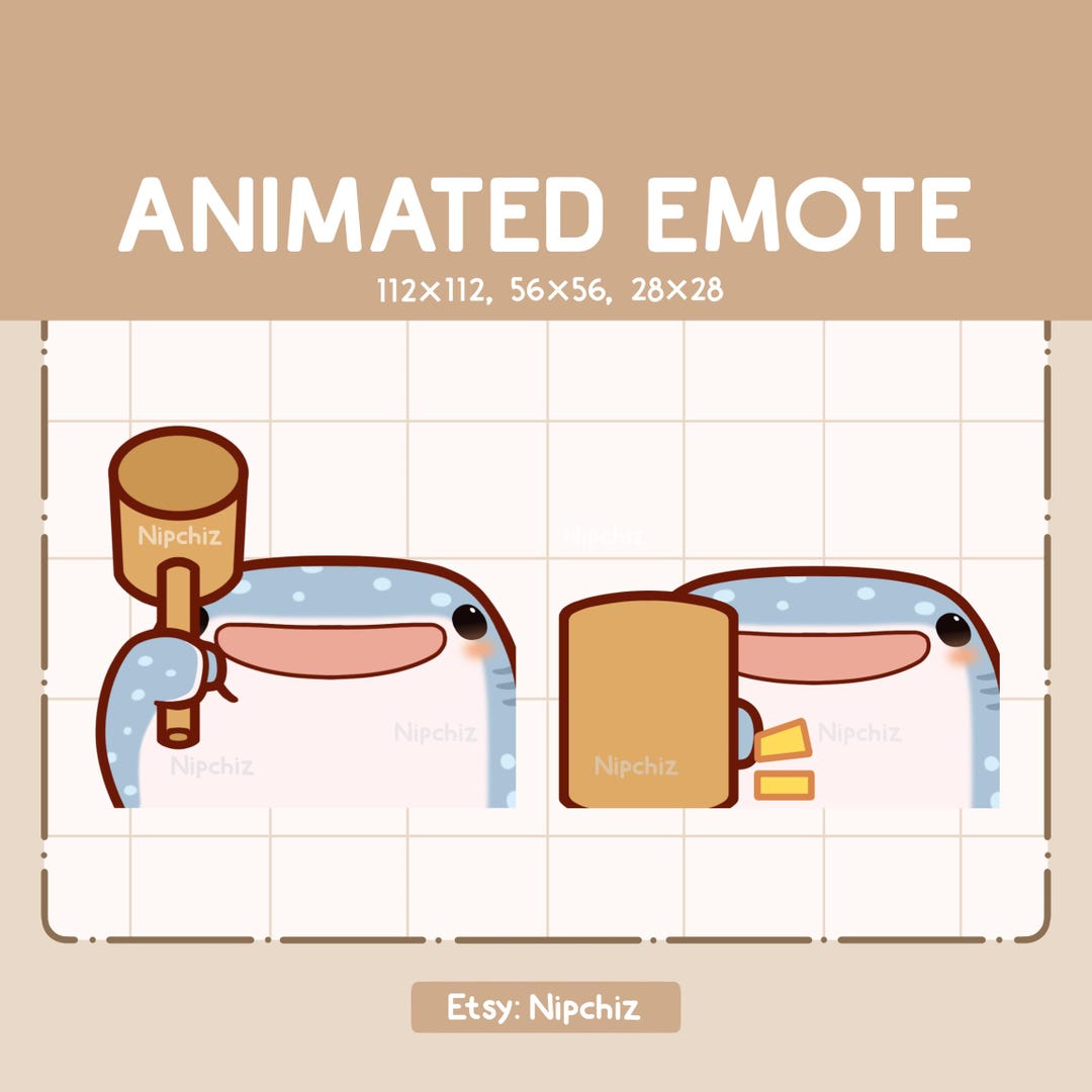 Animated Emote Cute Whale Shark is Knocking the Hammer / Ready to Use ...