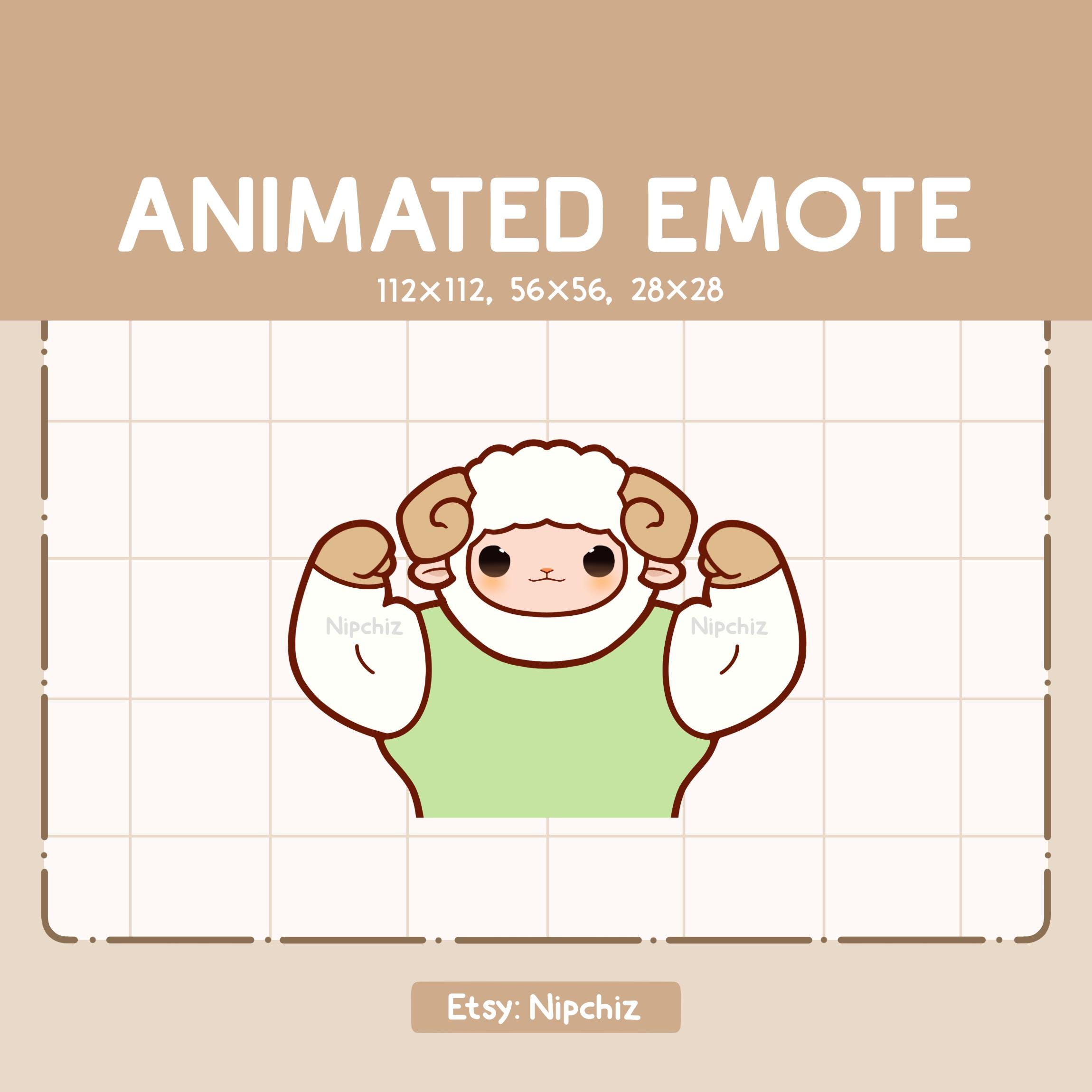 Animated Emote Chibi Sheep is Flexing His Muscle - Cartoon Emote ...