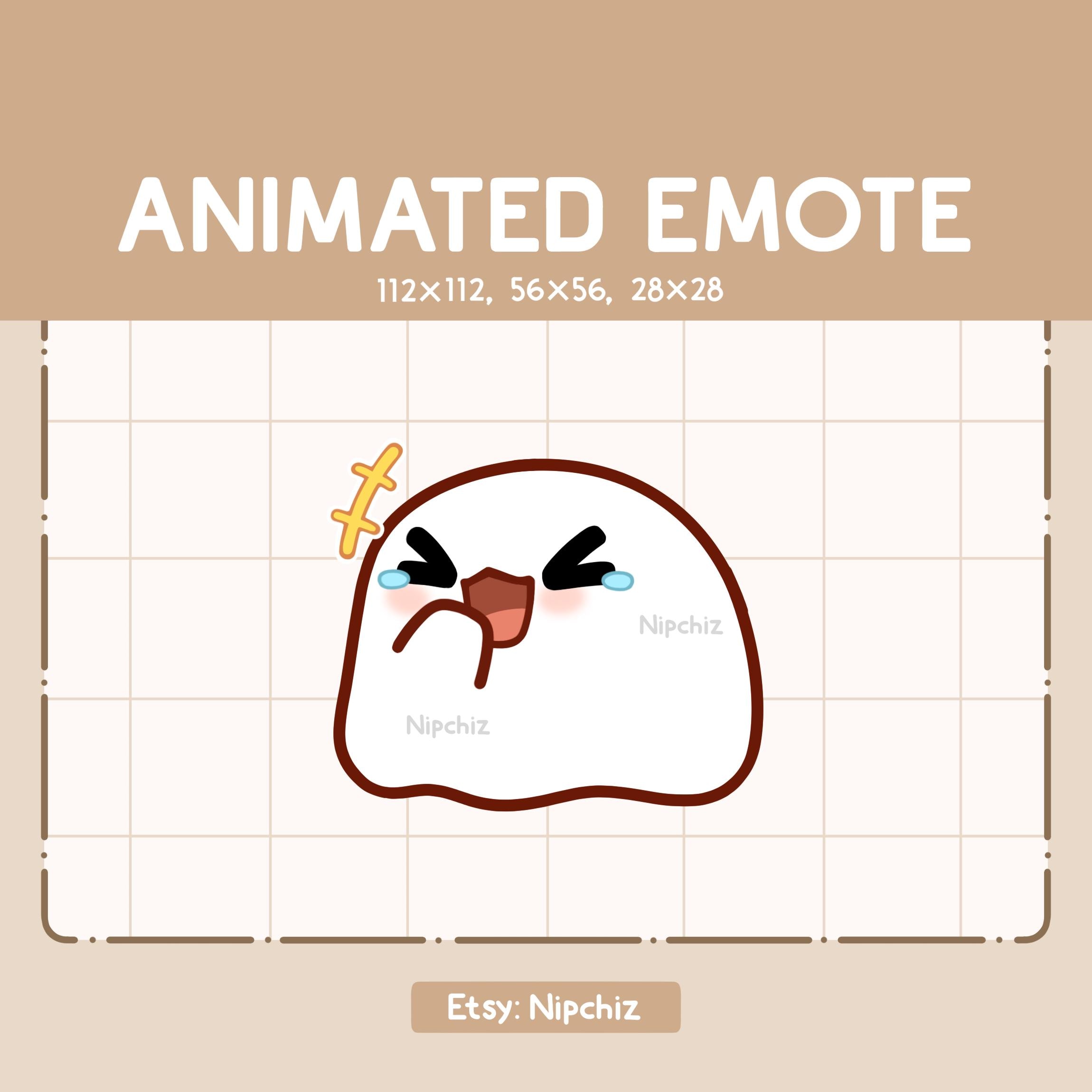 Animated Emote Chibi Ghost is Laughing - Chibi Cartoon Emote - Ready to ...