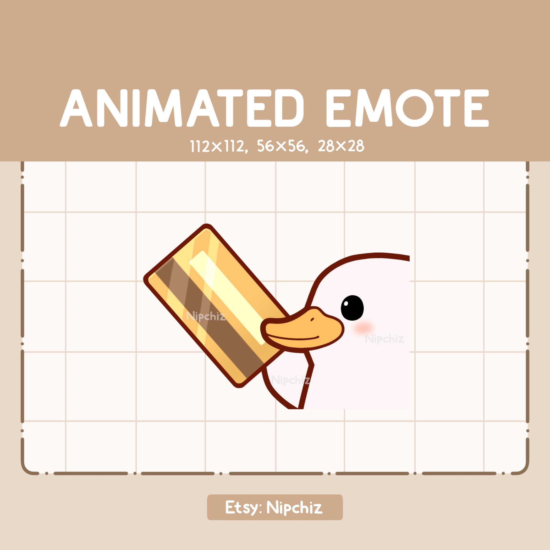 Animated Emote Adorable Cute Duck Gladly Giving His Card - Chibi ...