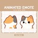 Animated Emote Cute Calico Cat Turning Around - Cute Cartoon Emote ...