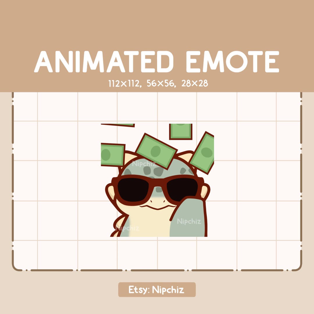 Animated Emote Cute Fancy Dino Ankylosaurus With the Cool Glasses ...