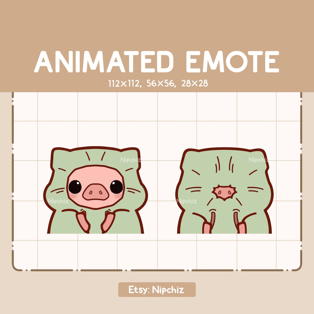 Animated Emote Chibi Pig is Hiding and Revealing His Face With His ...