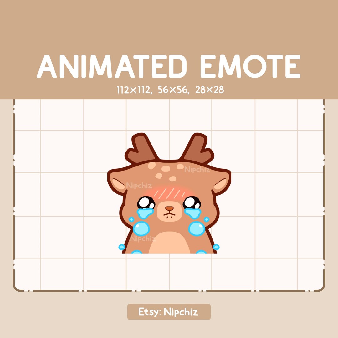 Animated Emote Sad Deer With Teary Eyes is Crying / Kawaii Emote ...